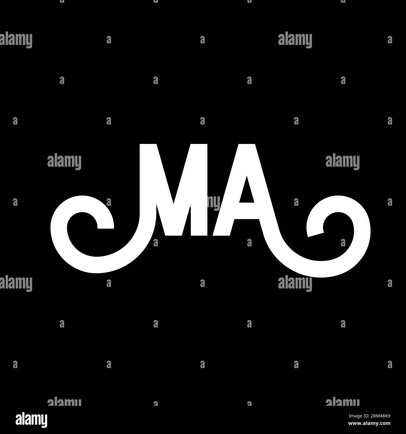 MA Letter Logo Design. Initial letters MA logo icon. Abstract letter MA ...