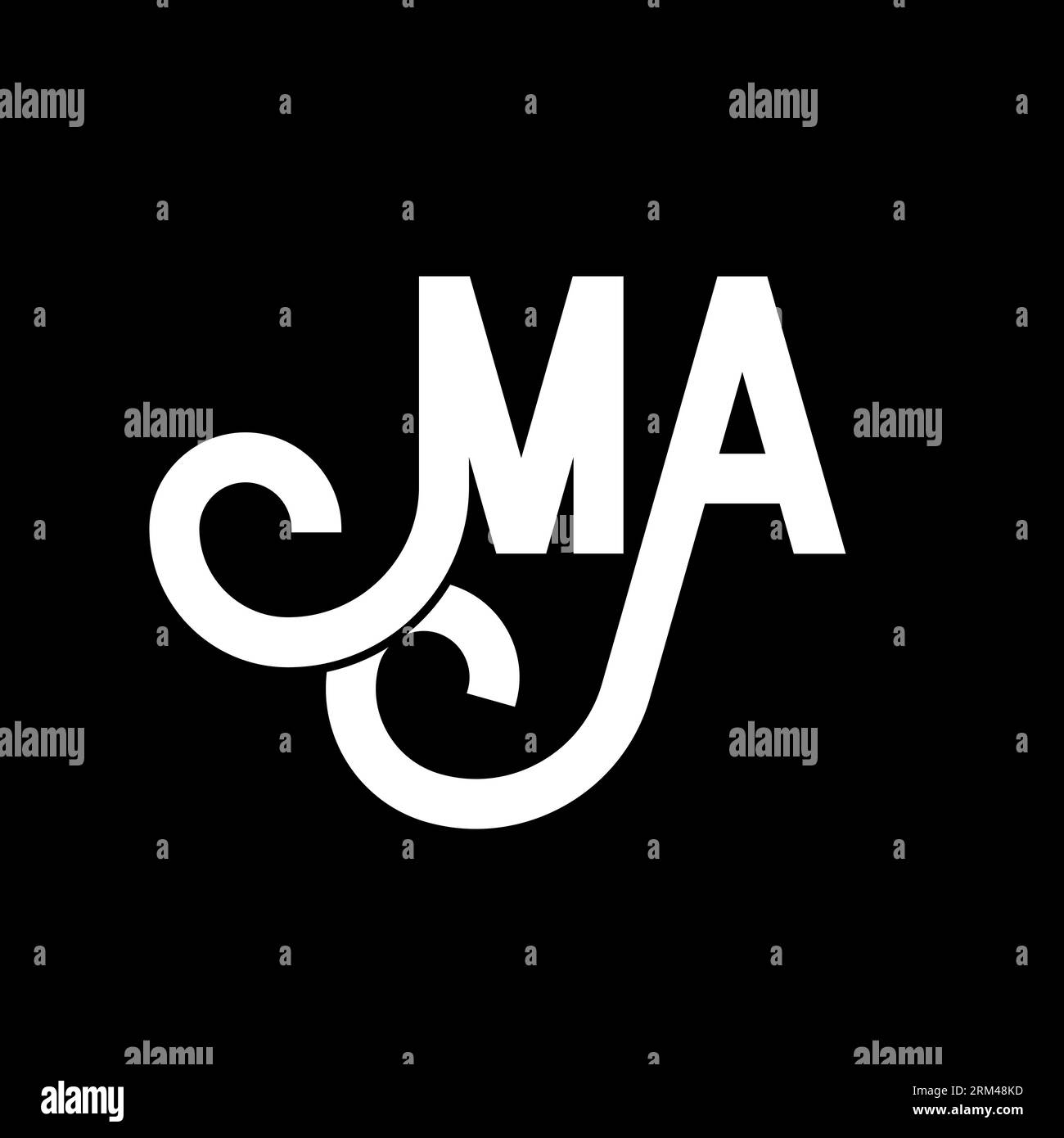MA Letter Logo Design. Initial letters MA logo icon. Abstract letter MA ...