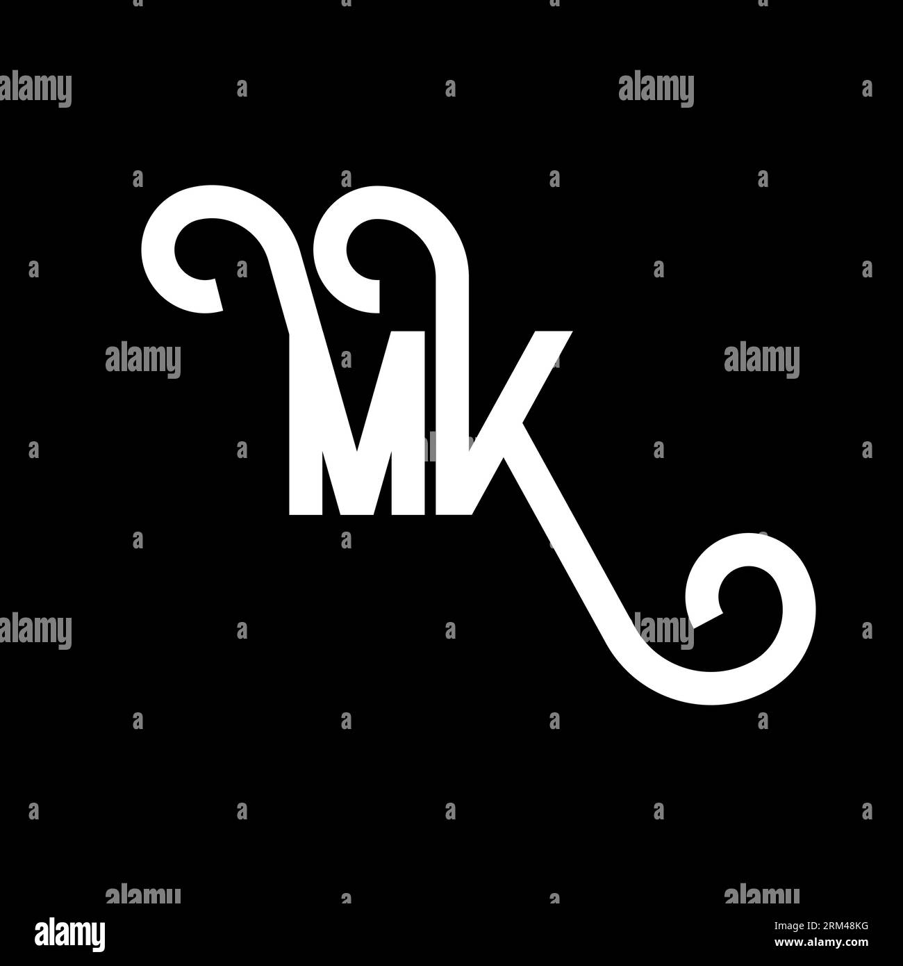 MK Letter Logo Design. Initial letters MK logo icon. Abstract letter MK ...