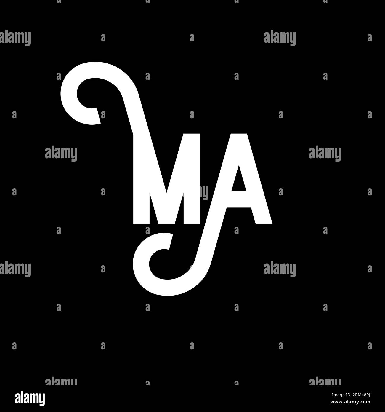 MA Letter Logo Design. Initial letters MA logo icon. Abstract letter MA ...