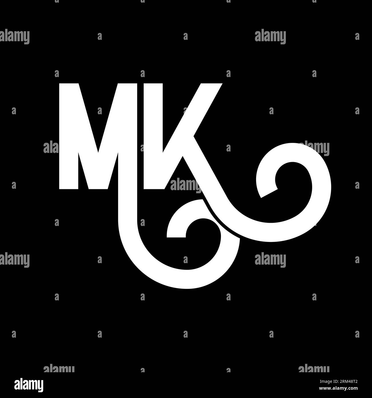MK Letter Logo Design. Initial letters MK logo icon. Abstract letter MK ...