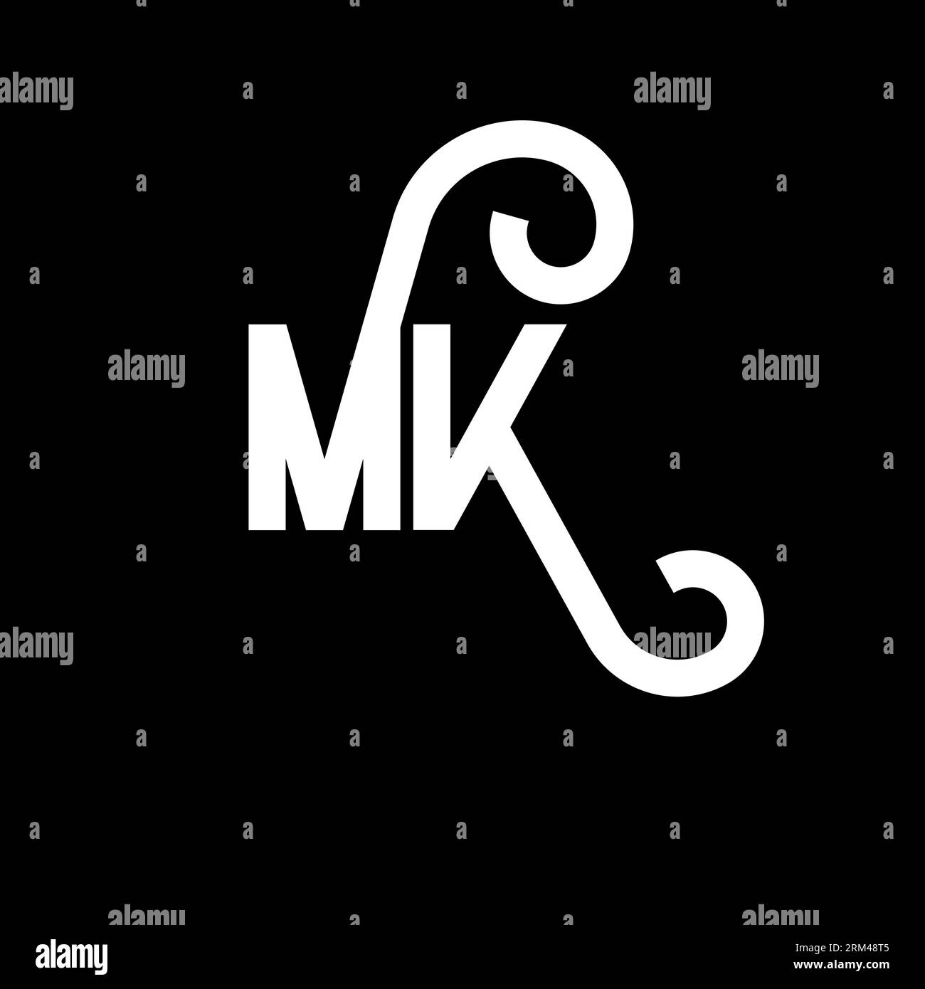 MK Letter Logo Design. Initial letters MK logo icon. Abstract letter MK ...