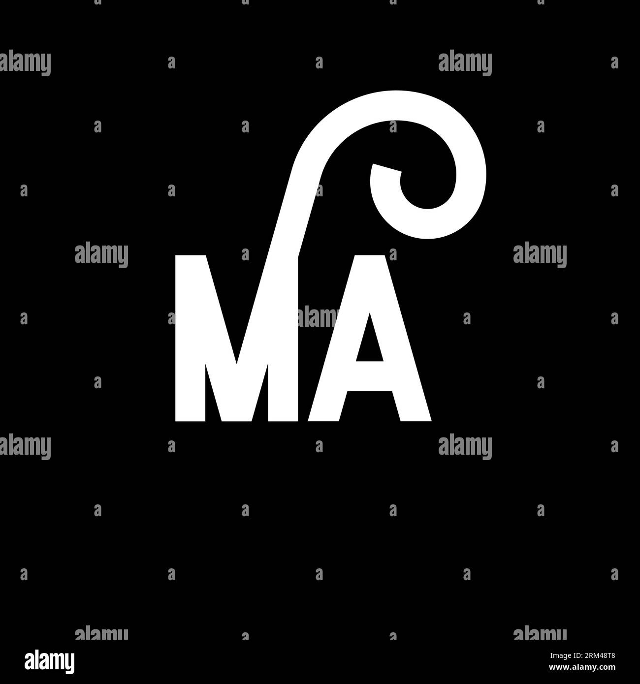 MA Letter Logo Design. Initial letters MA logo icon. Abstract letter MA ...