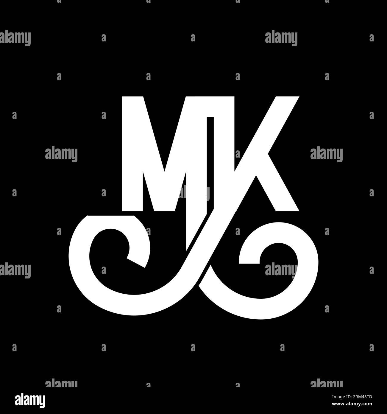 MK Letter Logo Design. Initial letters MK logo icon. Abstract letter MK ...