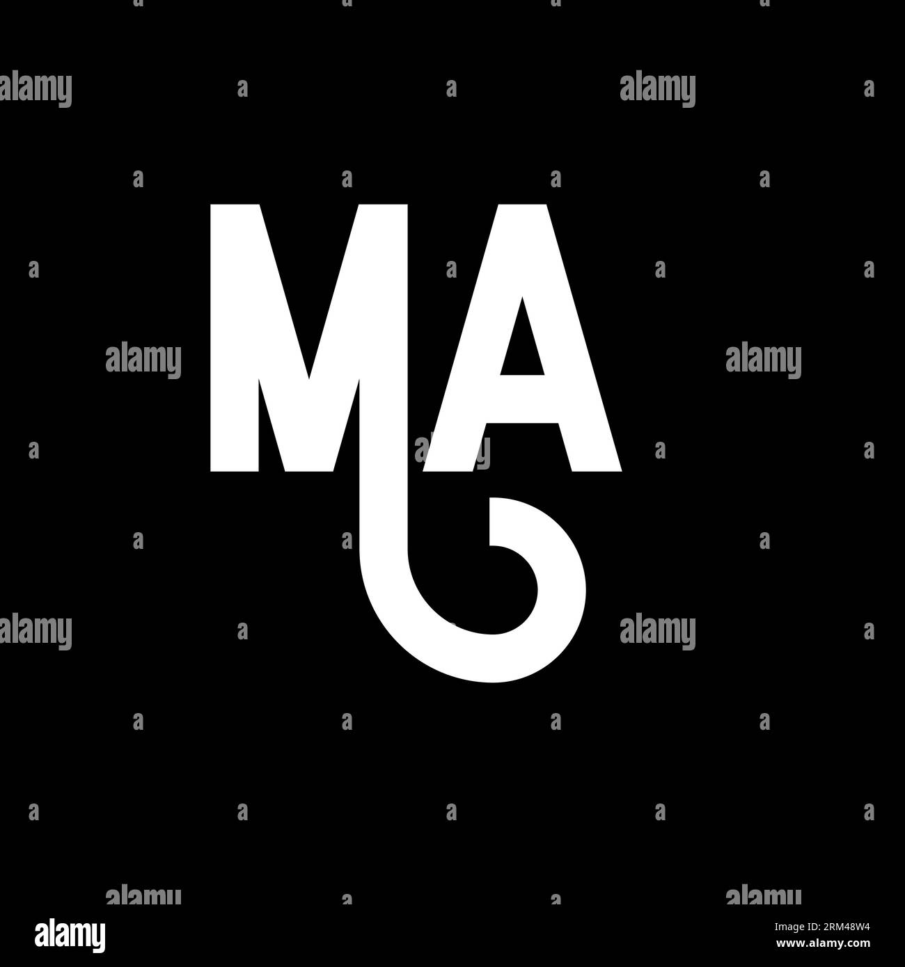 MA Letter Logo Design. Initial letters MA logo icon. Abstract letter MA ...