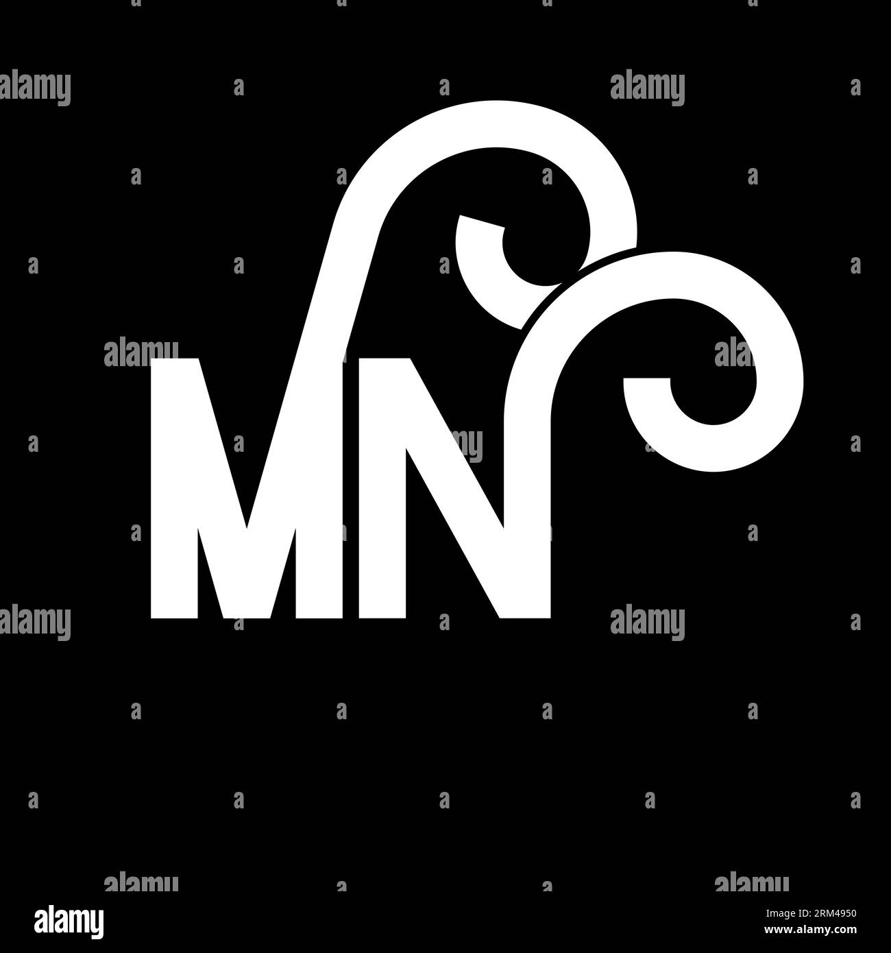 MN Letter Logo Design. Initial letters MN logo icon. Abstract letter MN ...