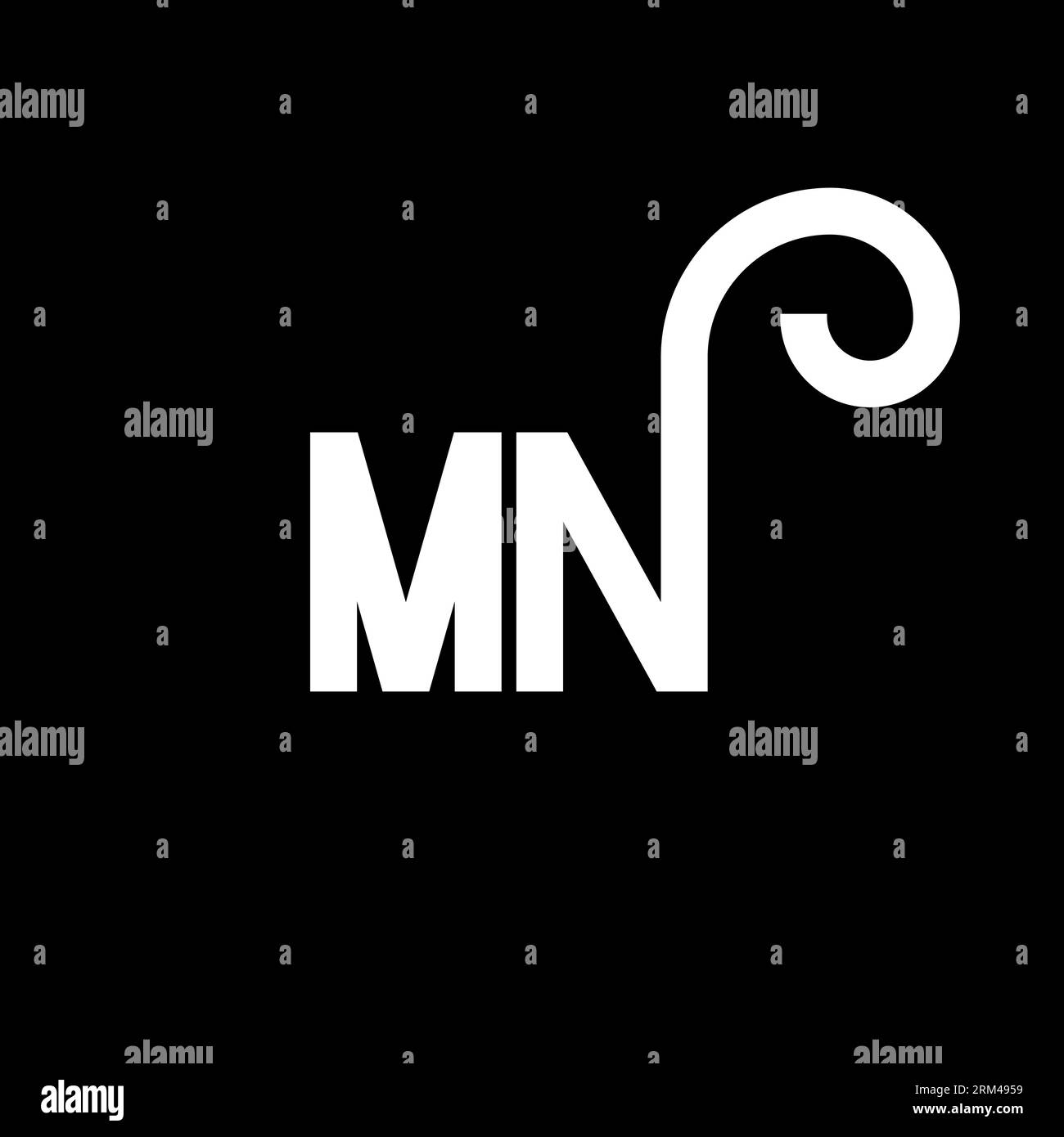 MN Letter Logo Design. Initial letters MN logo icon. Abstract letter MN ...
