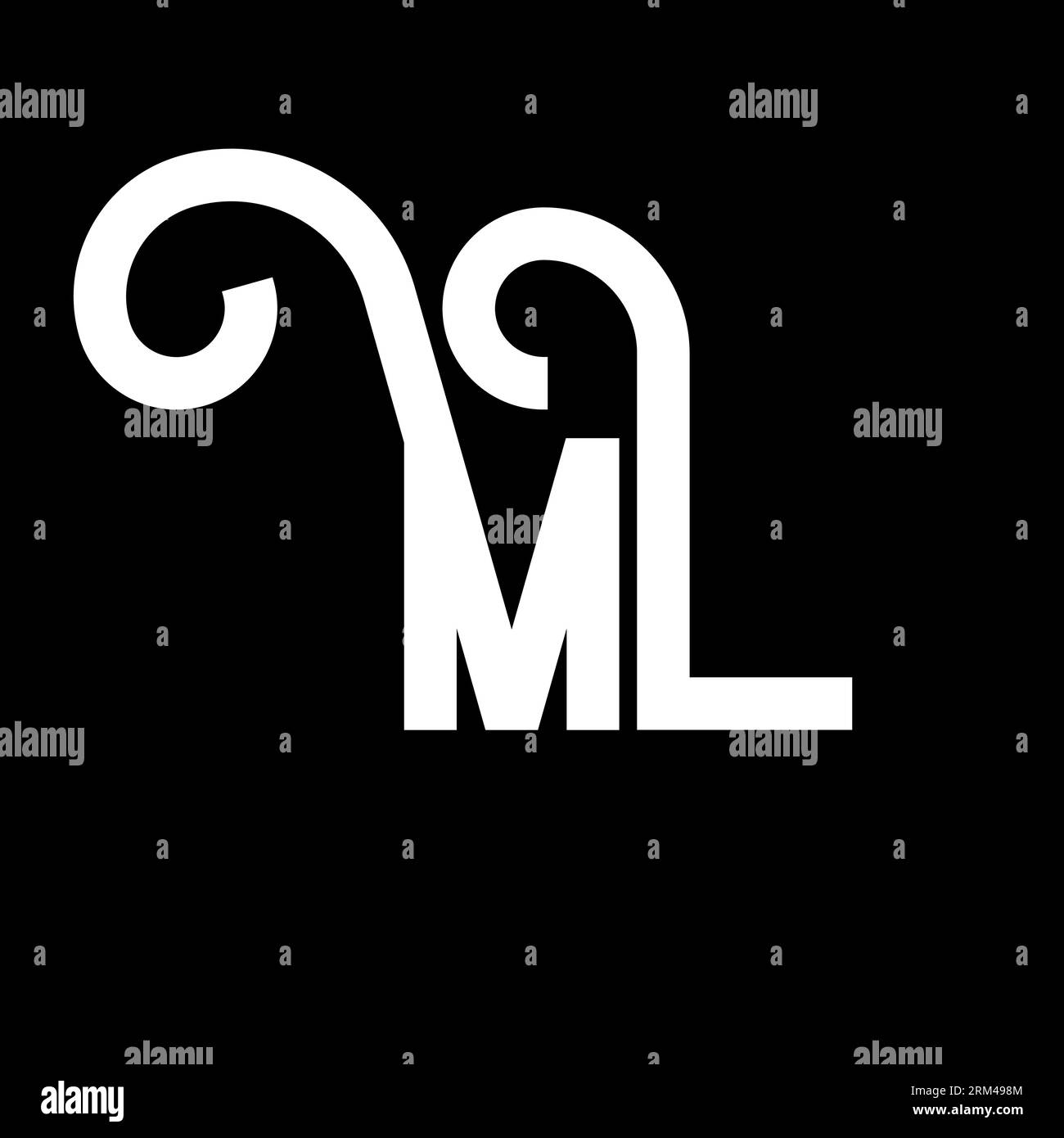 ML Letter Logo Design. Initial letters ML logo icon. Abstract letter ML ...