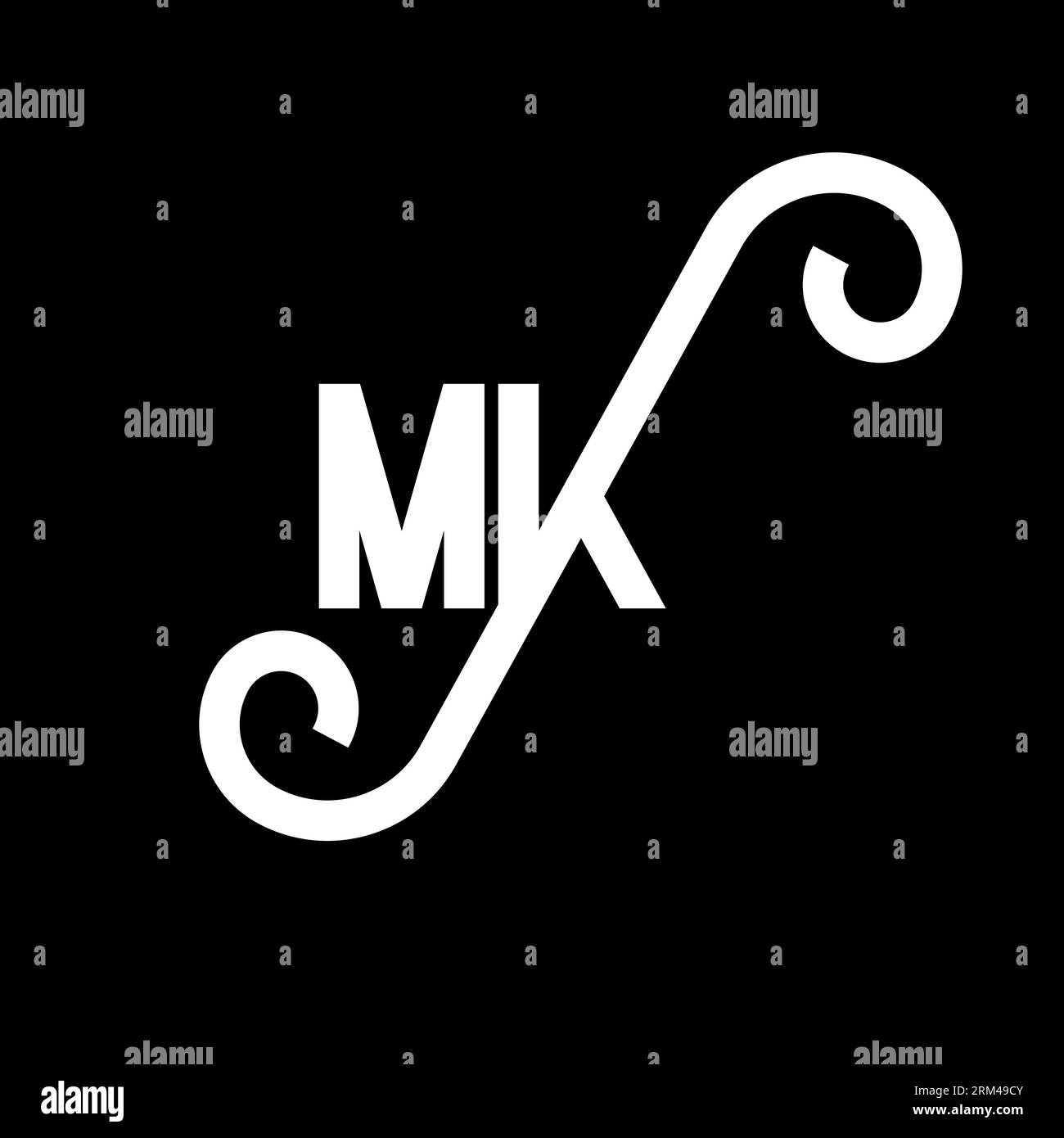 MK Letter Logo Design. Initial letters MK logo icon. Abstract letter MK ...