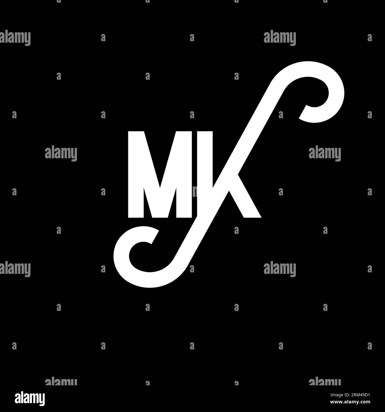 MK Letter Logo Design. Initial letters MK logo icon. Abstract letter MK ...