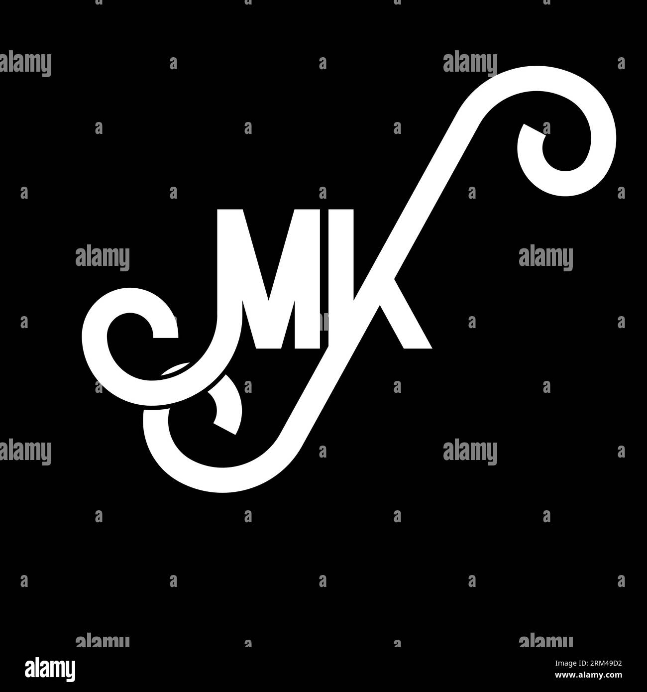 MK Letter Logo Design. Initial letters MK logo icon. Abstract letter MK ...