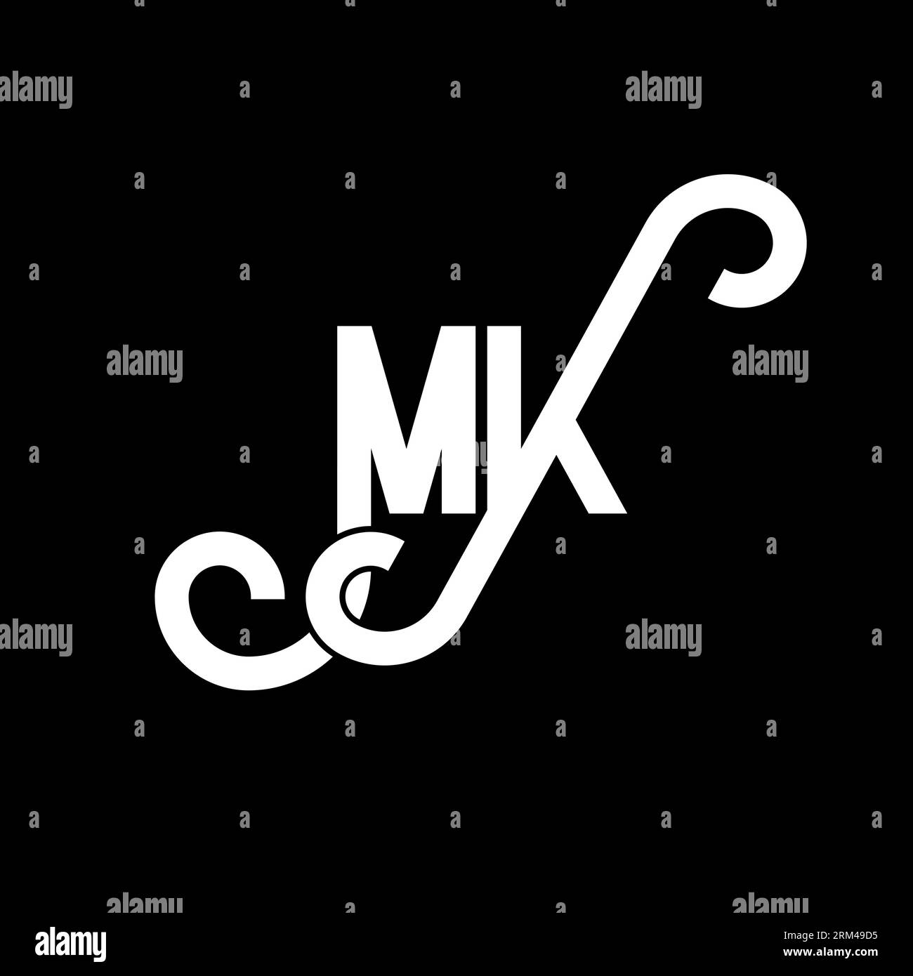 MK Letter Logo Design. Initial letters MK logo icon. Abstract letter MK ...