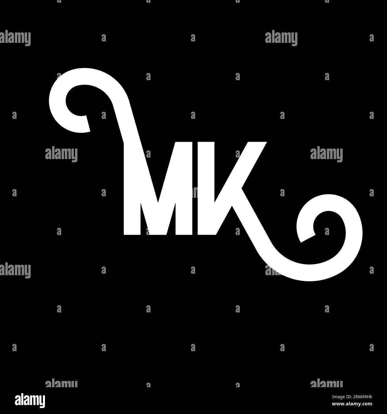MK Letter Logo Design. Initial letters MK logo icon. Abstract letter MK ...