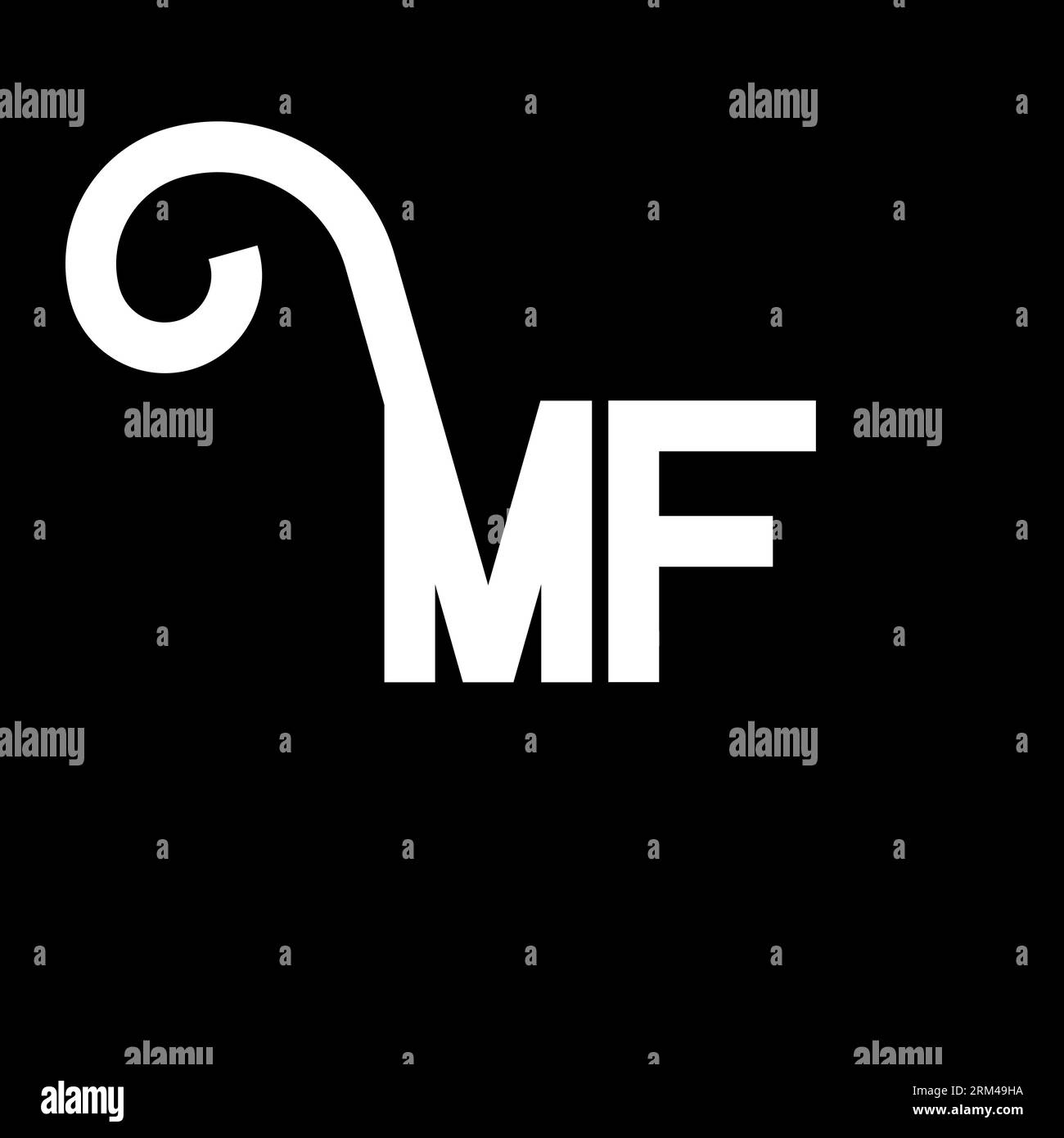 MF Letter Logo Design. Initial letters MF logo icon. Abstract letter MF ...