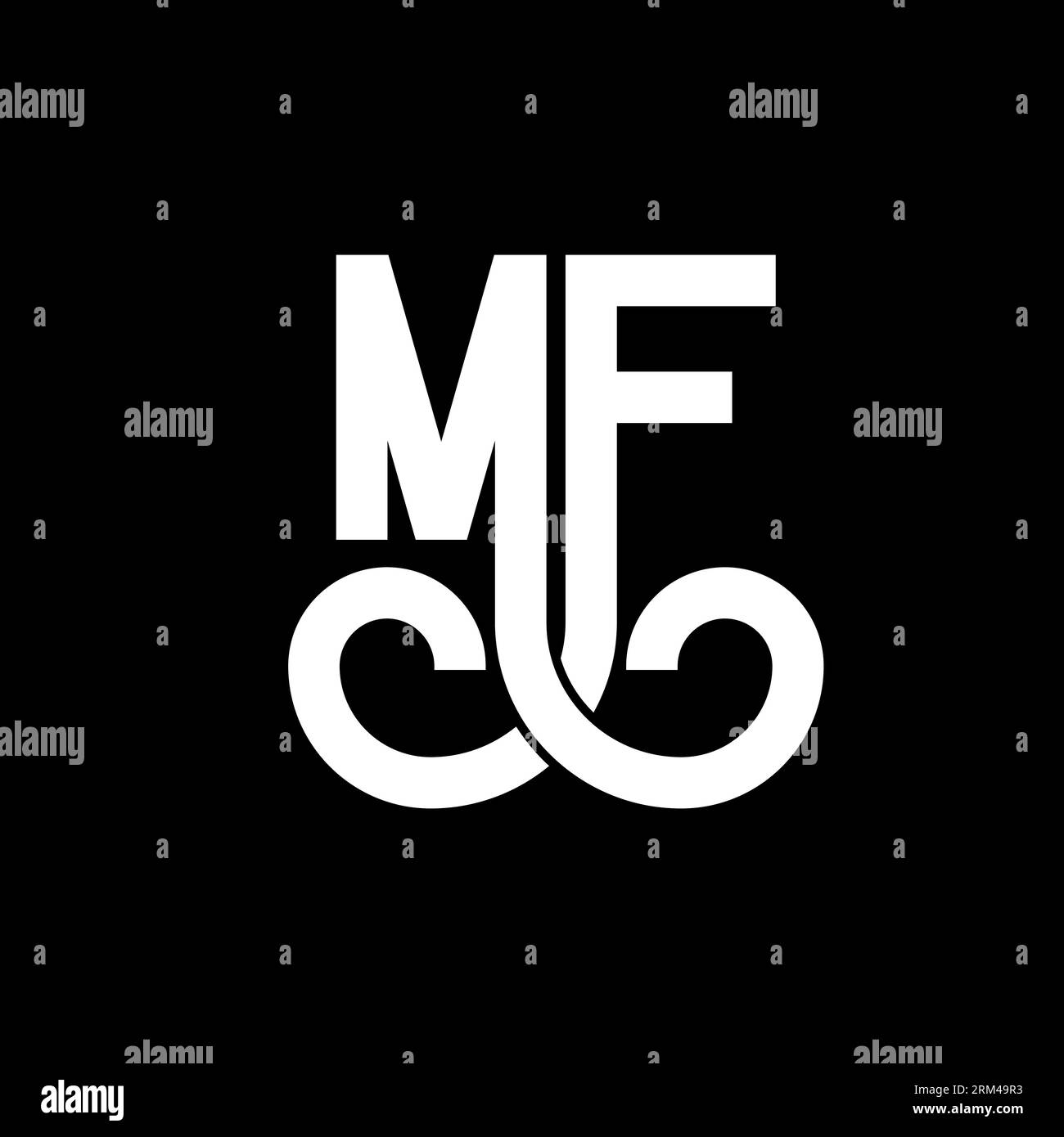 MF Letter Logo Design. Initial letters MF logo icon. Abstract letter MF minimal logo design ...