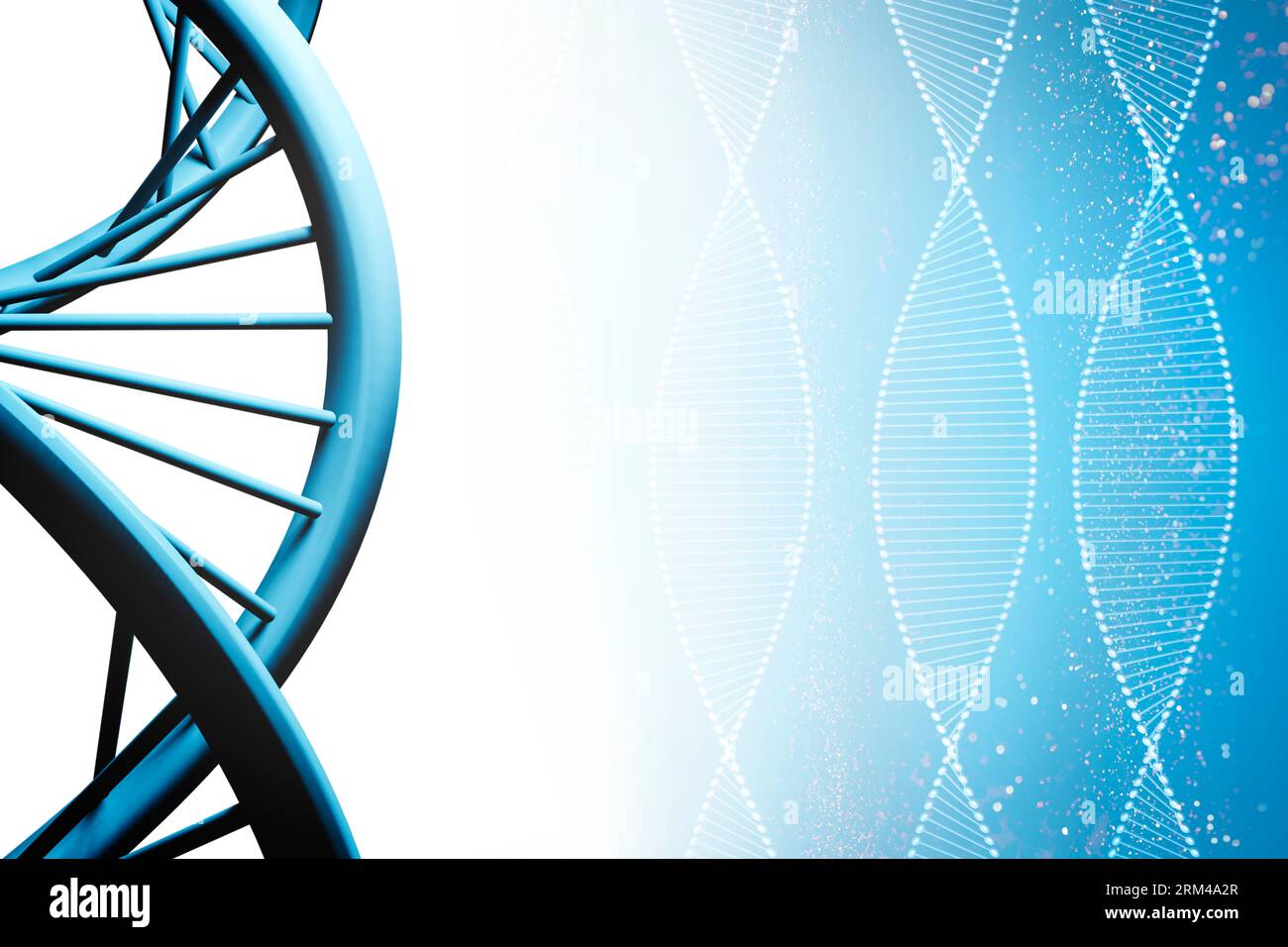 Illustrations of DNA structure on blue gradient background Stock Photo ...