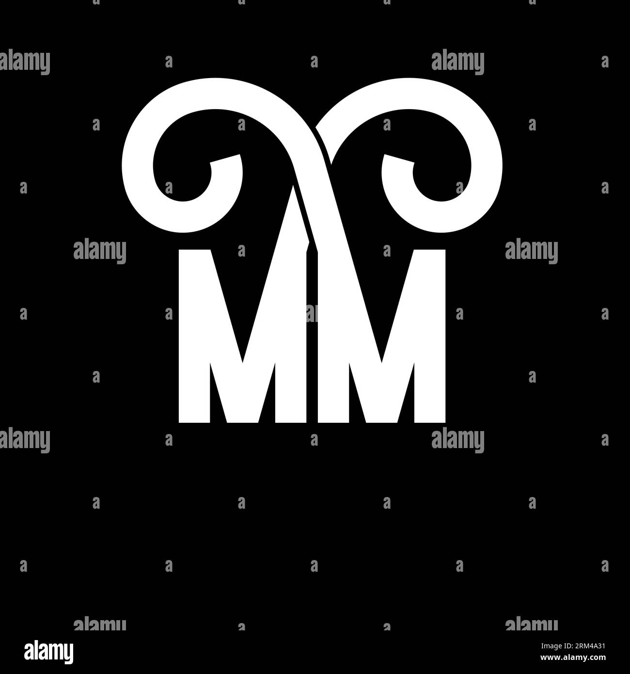 MM Letter Logo Design. Initial letters MM logo icon. Abstract letter MM ...