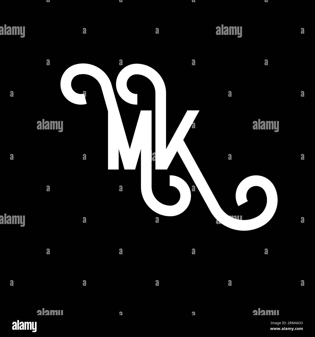 MK Letter Logo Design. Initial letters MK logo icon. Abstract letter MK ...