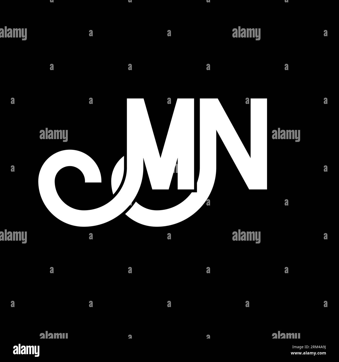 MN Letter Logo Design. Initial letters MN logo icon. Abstract letter MN ...
