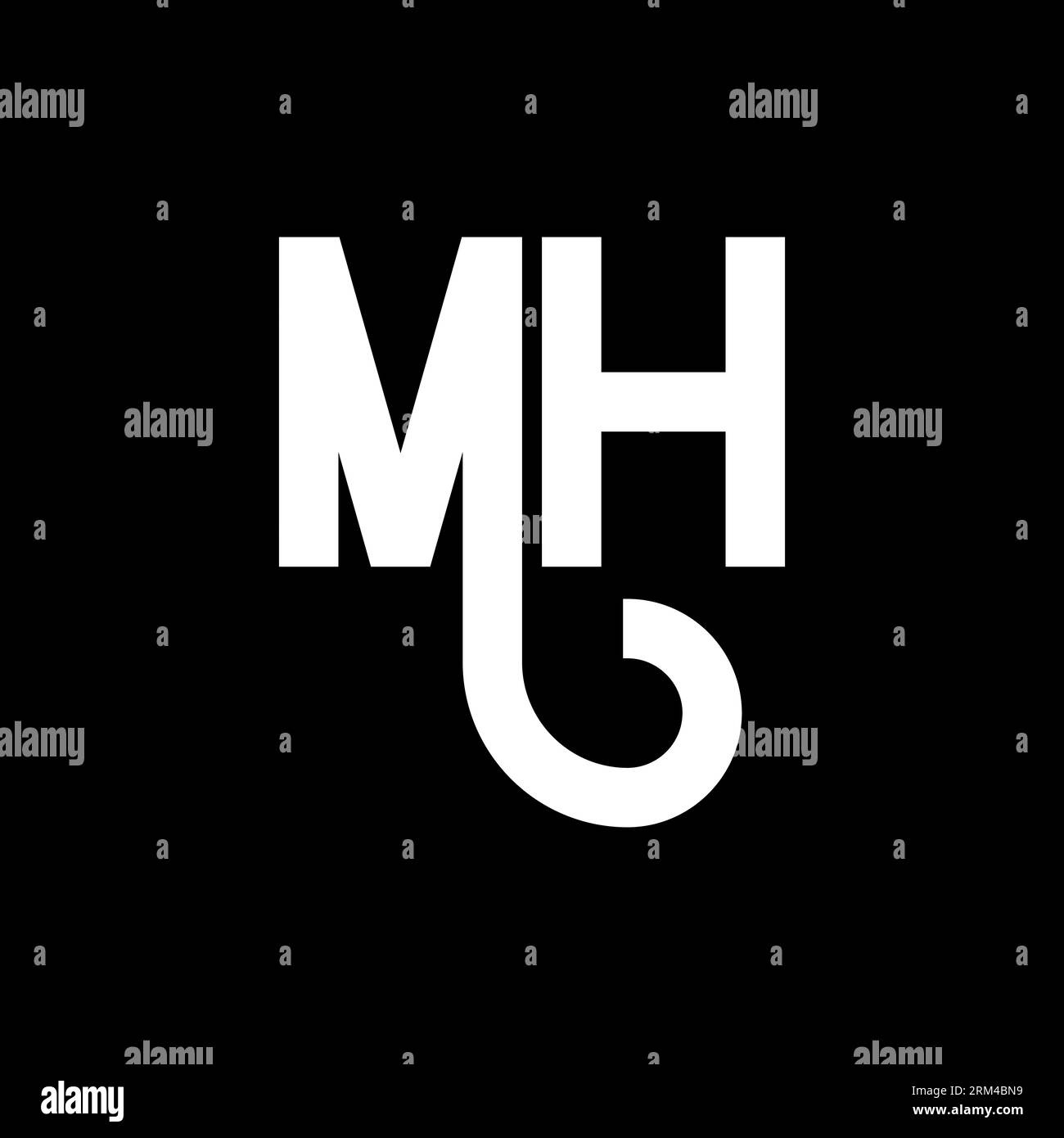 MH Letter Logo Design. Initial letters MH logo icon. Abstract letter MH ...