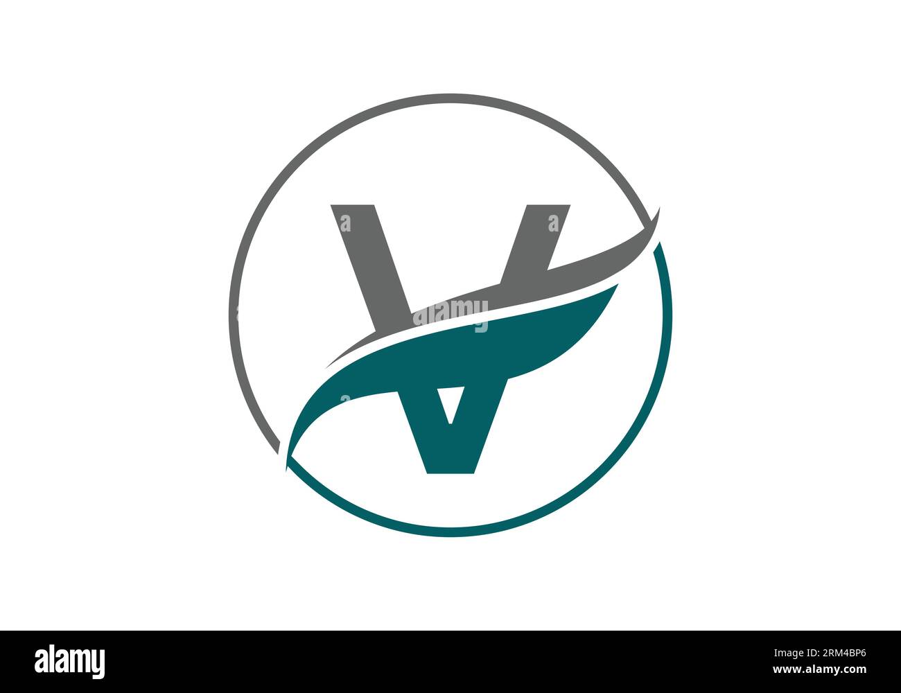 Initial V alphabet with swoosh or ocean wave logo design Vector ...