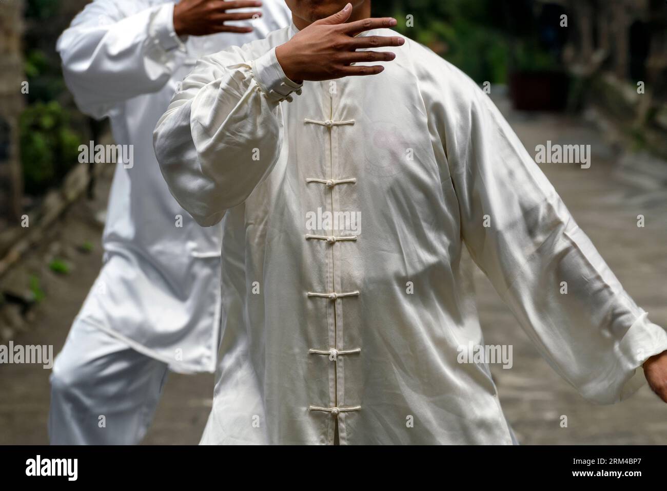 Two men practicing the art of Tai Chi Stock Photo - Alamy