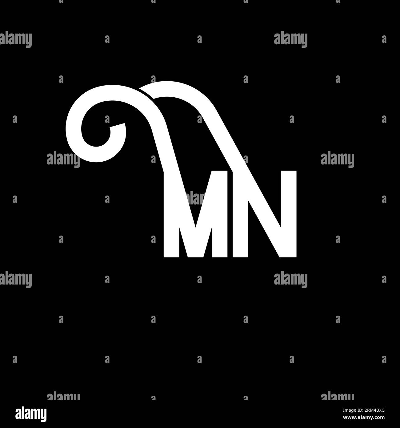 MN Letter Logo Design. Initial letters MN logo icon. Abstract letter MN ...