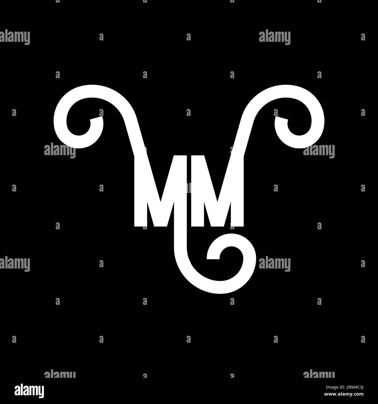 MM Letter Logo Design. Initial letters MM logo icon. Abstract letter MM ...