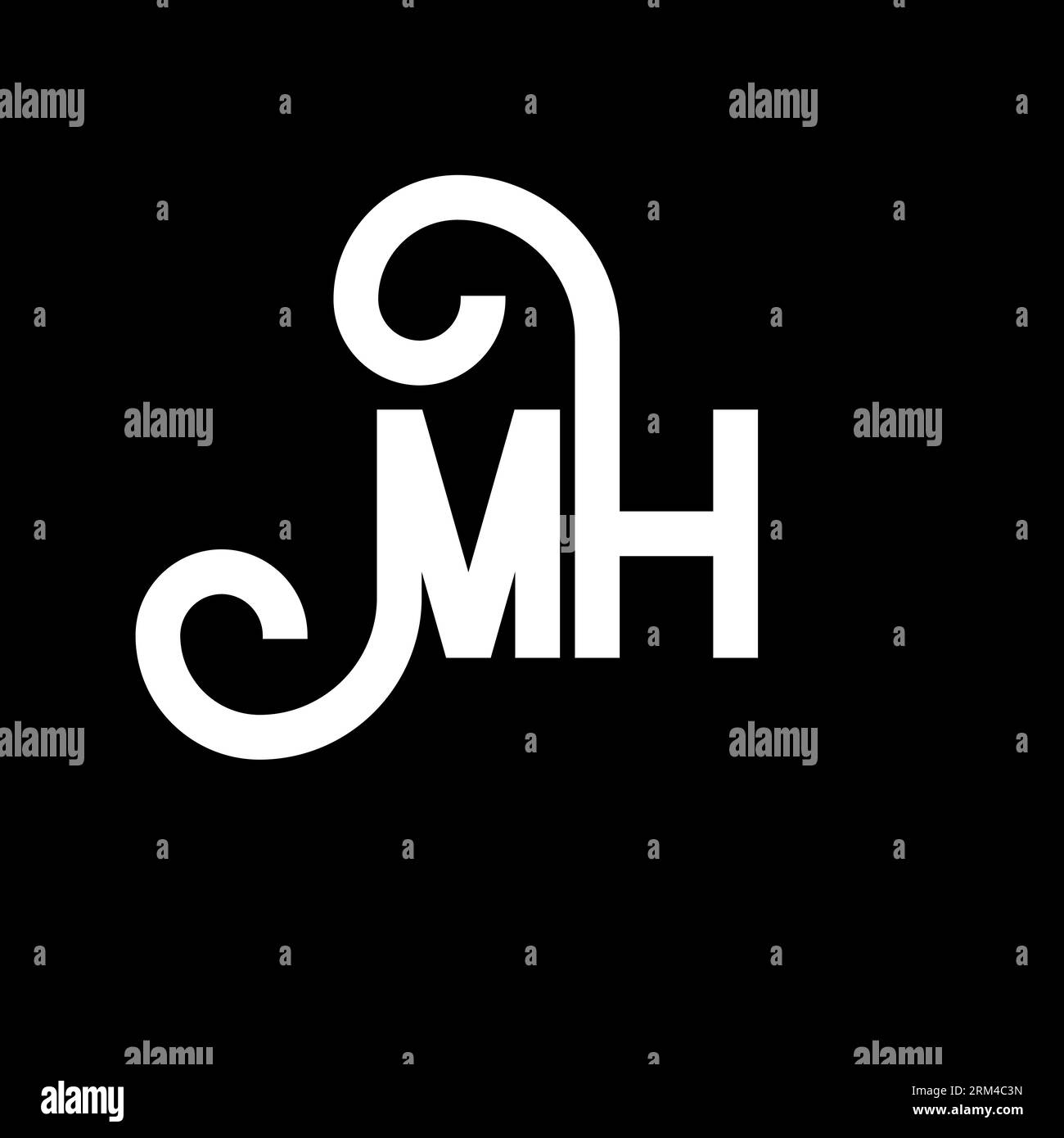 MH Letter Logo Design. Initial letters MH logo icon. Abstract letter MH ...