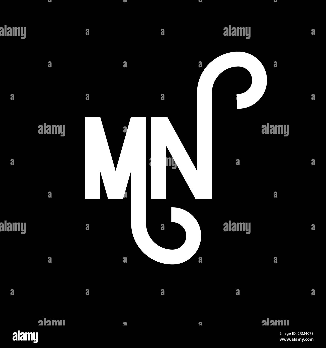MN Letter Logo Design. Initial letters MN logo icon. Abstract letter MN ...