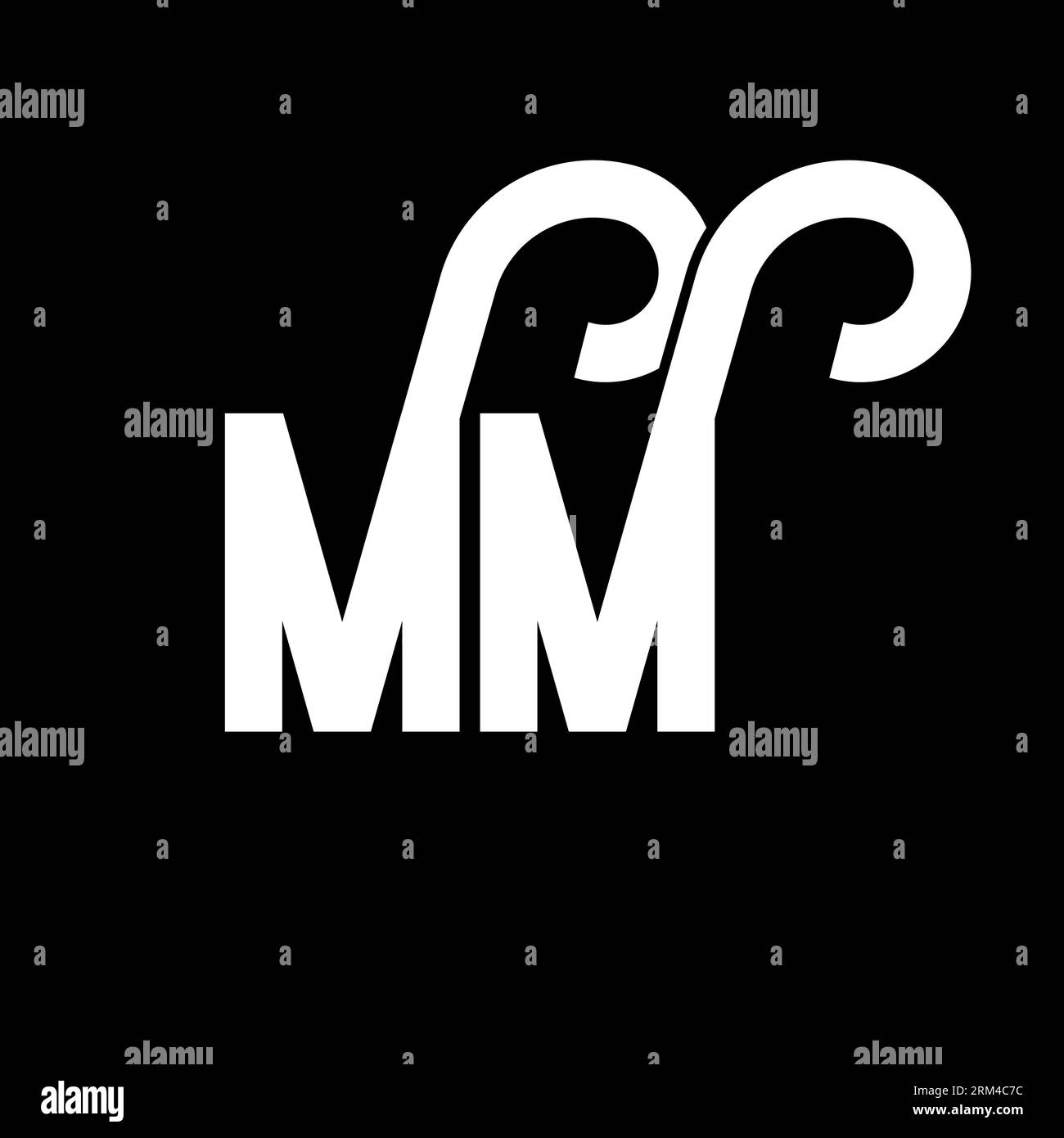 MM Letter Logo Design. Initial letters MM logo icon. Abstract letter MM ...