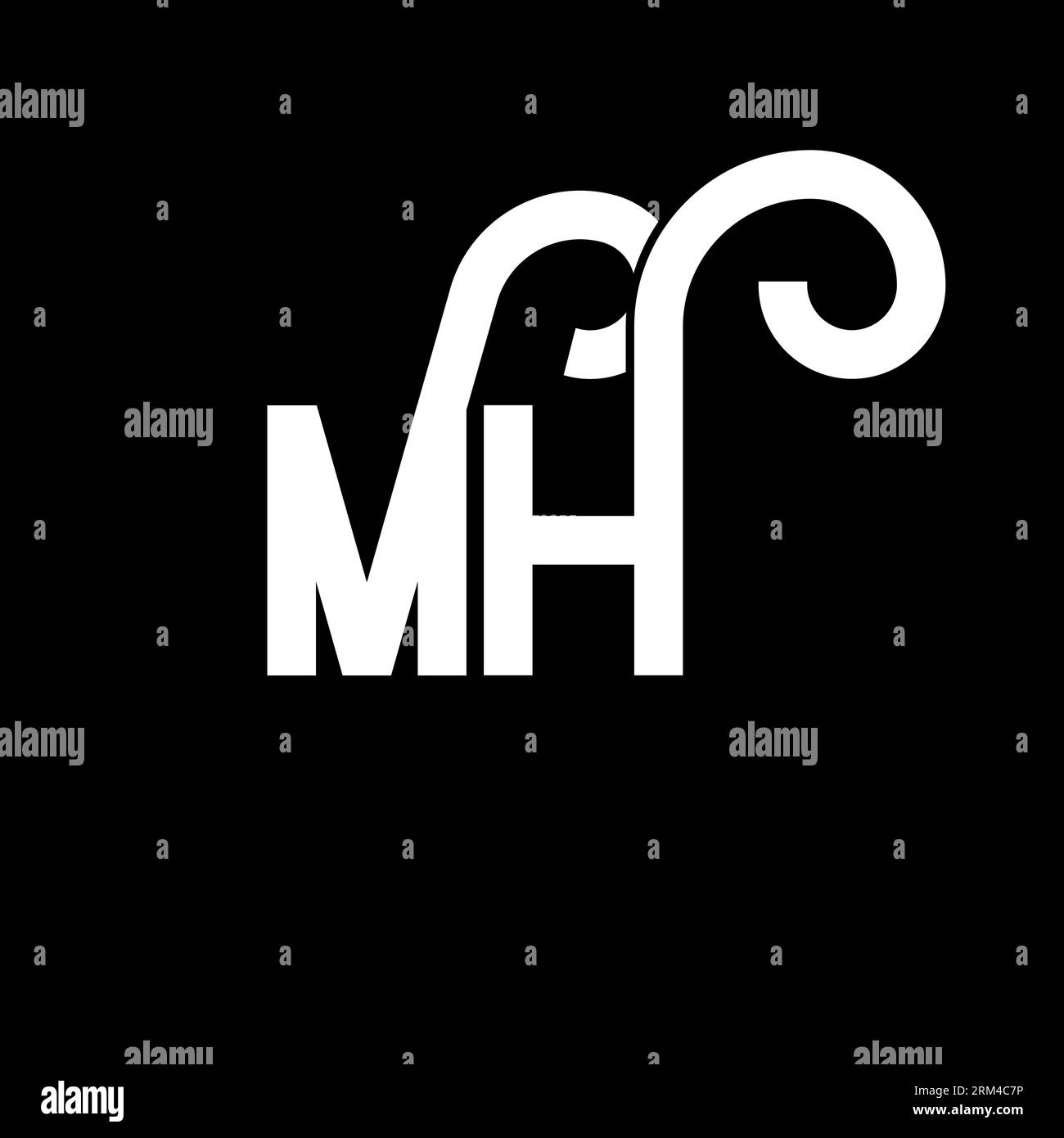 MH Letter Logo Design. Initial letters MH logo icon. Abstract letter MH ...