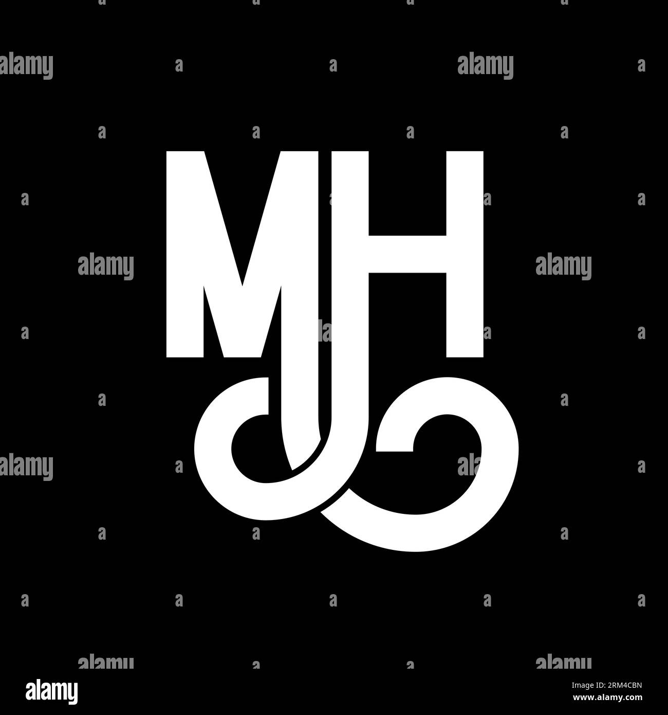 MH Letter Logo Design. Initial letters MH logo icon. Abstract letter MH ...