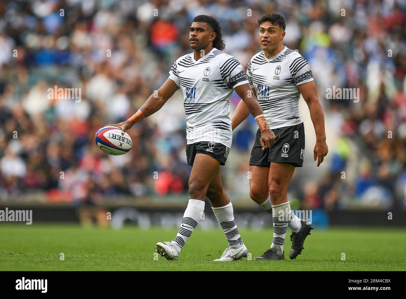 Simione Kuruvoli of Fiji and Caleb Muntz of Fiji during the 2023 Summer ...