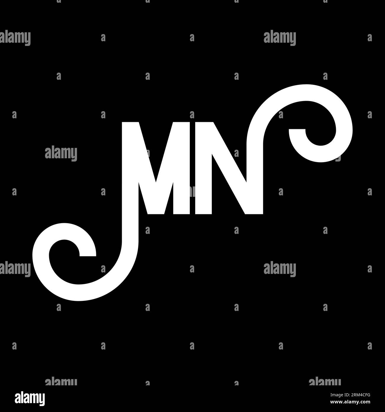 MN Letter Logo Design. Initial letters MN logo icon. Abstract letter MN ...
