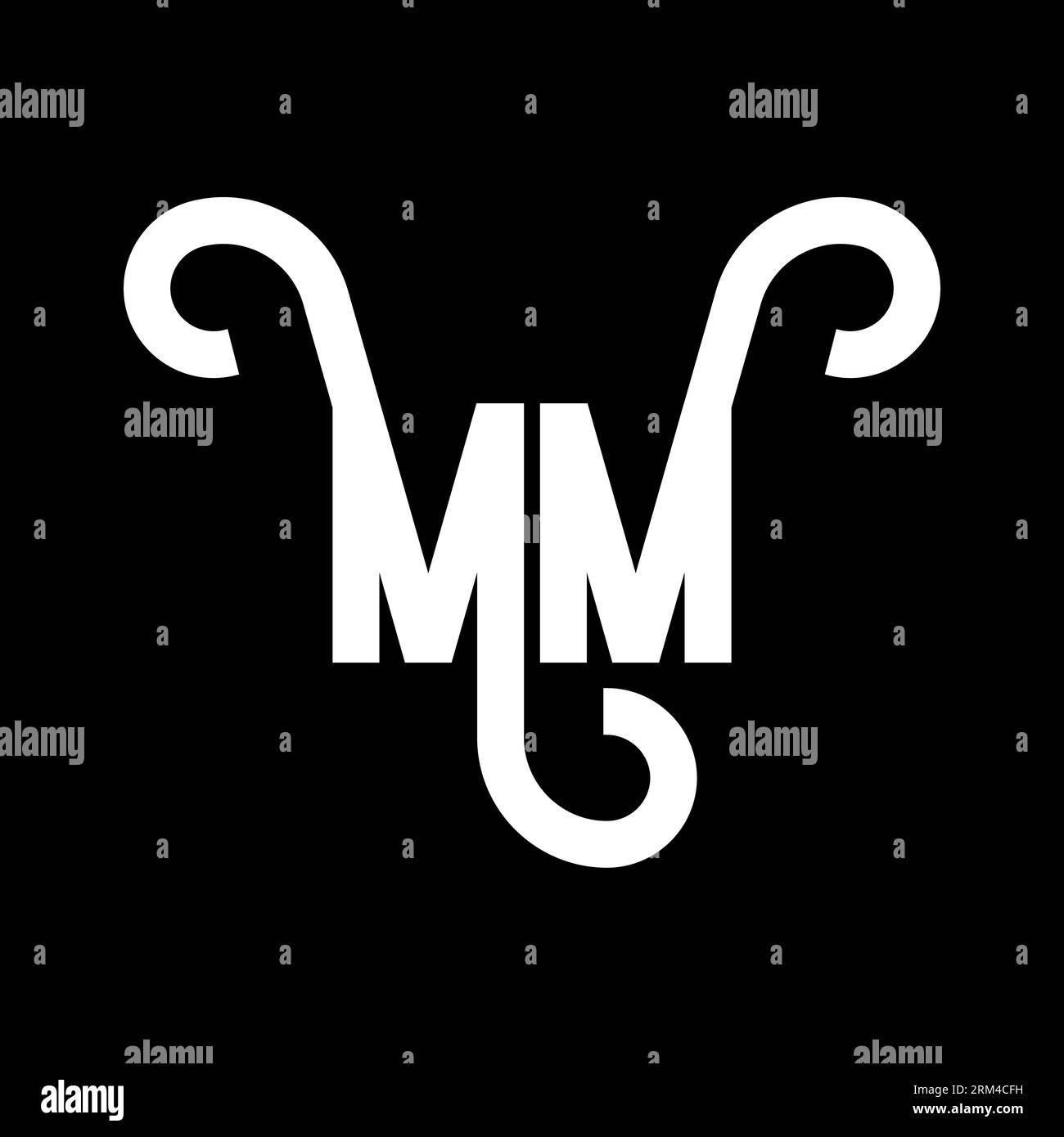 MM Letter Logo Design. Initial letters MM logo icon. Abstract letter MM ...