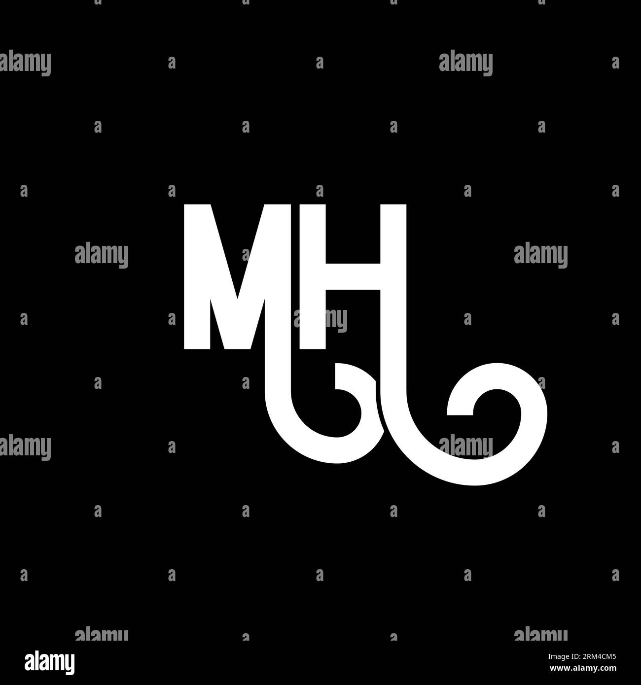 MH Letter Logo Design. Initial letters MH logo icon. Abstract letter MH ...