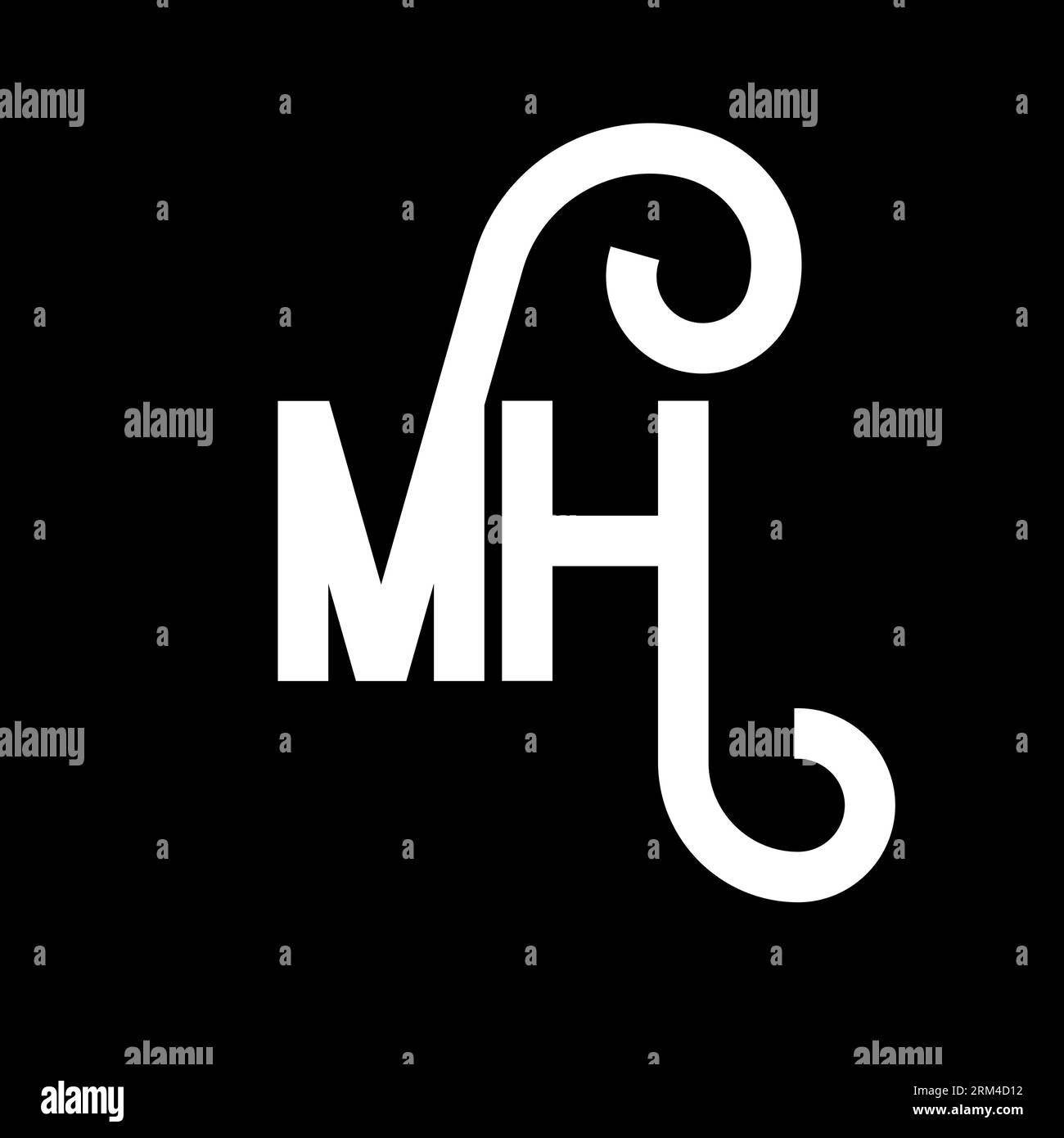 MH Letter Logo Design. Initial letters MH logo icon. Abstract letter MH ...