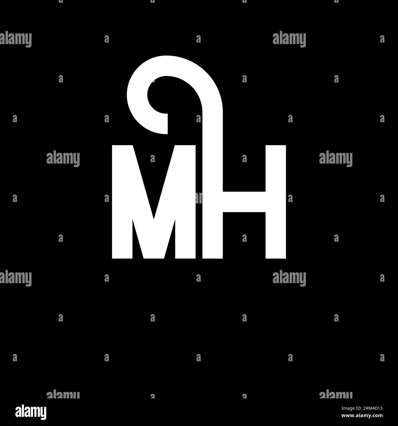 MH Letter Logo Design. Initial letters MH logo icon. Abstract letter MH ...