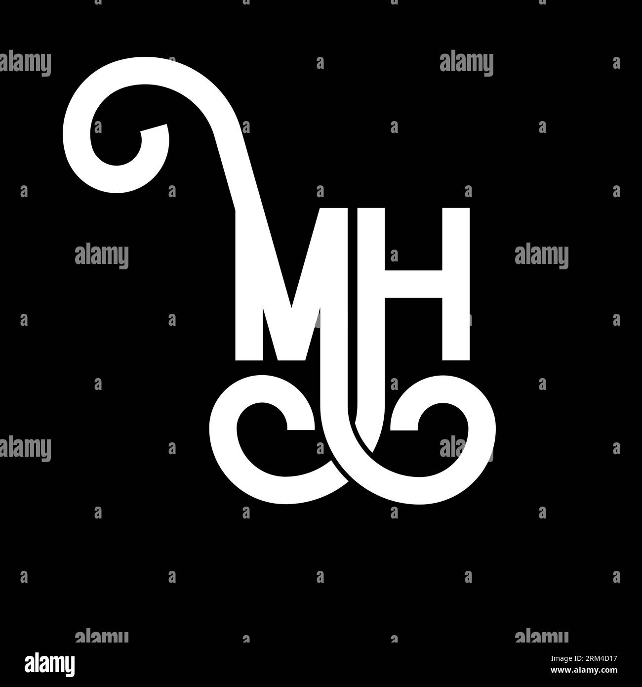 MH Letter Logo Design. Initial letters MH logo icon. Abstract letter MH ...