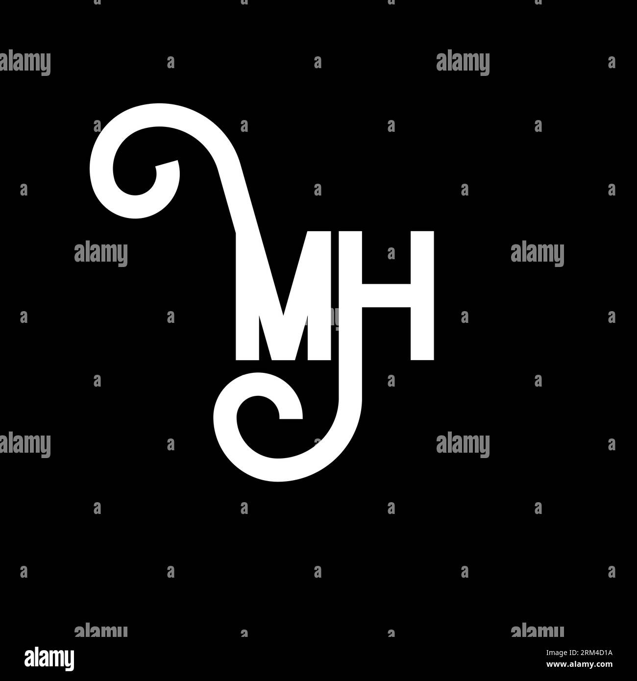 MH Letter Logo Design. Initial letters MH logo icon. Abstract letter MH ...