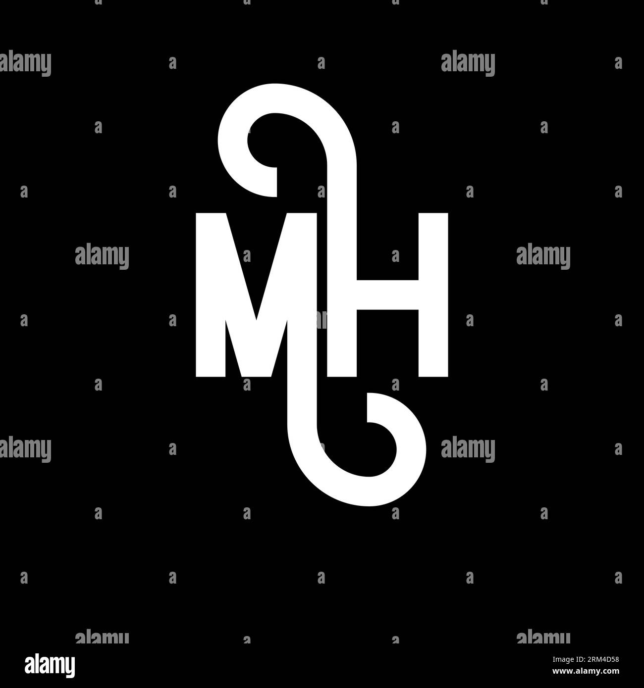 MH Letter Logo Design. Initial letters MH logo icon. Abstract letter MH ...