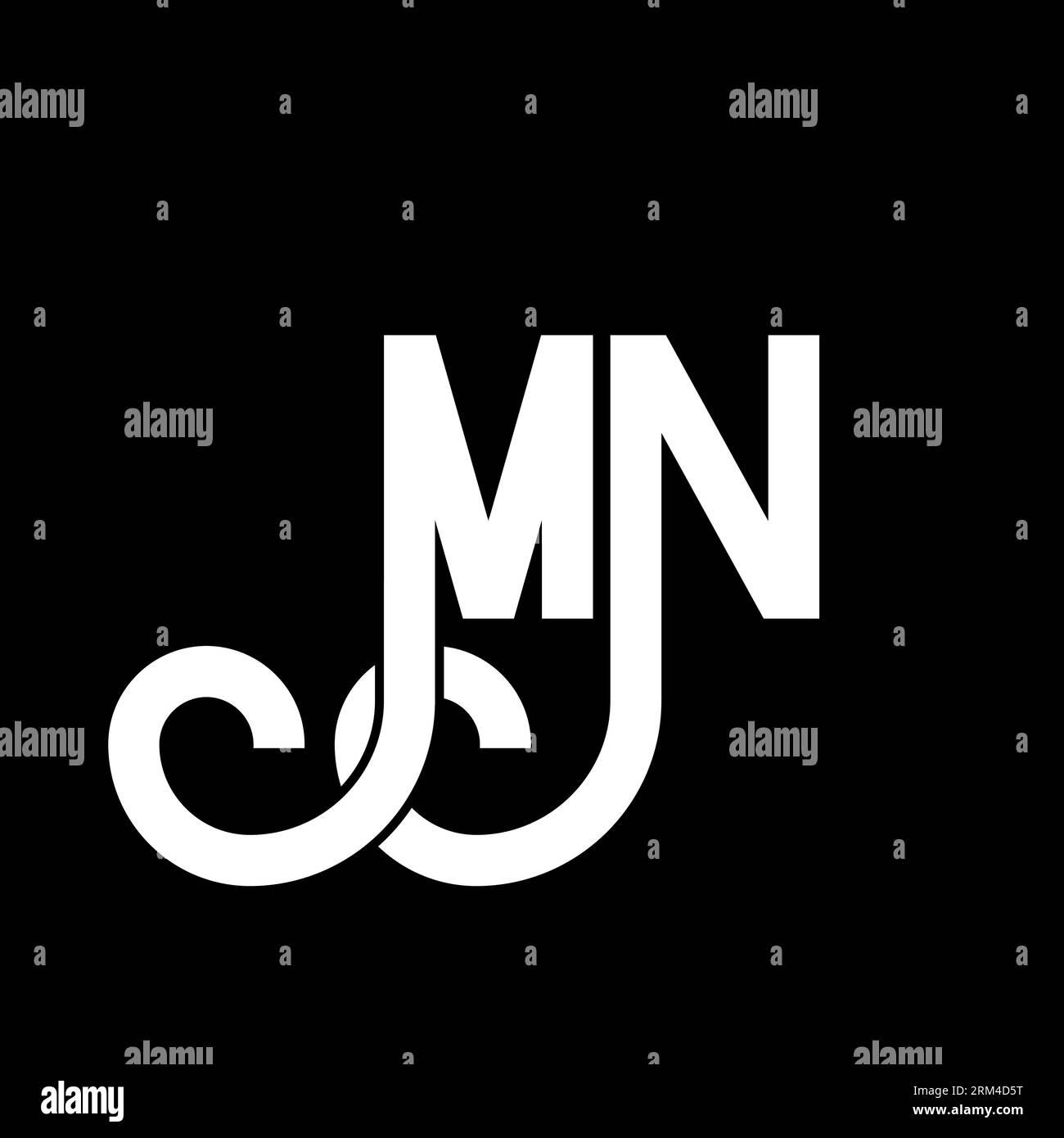 MN Letter Logo Design. Initial letters MN logo icon. Abstract letter MN ...