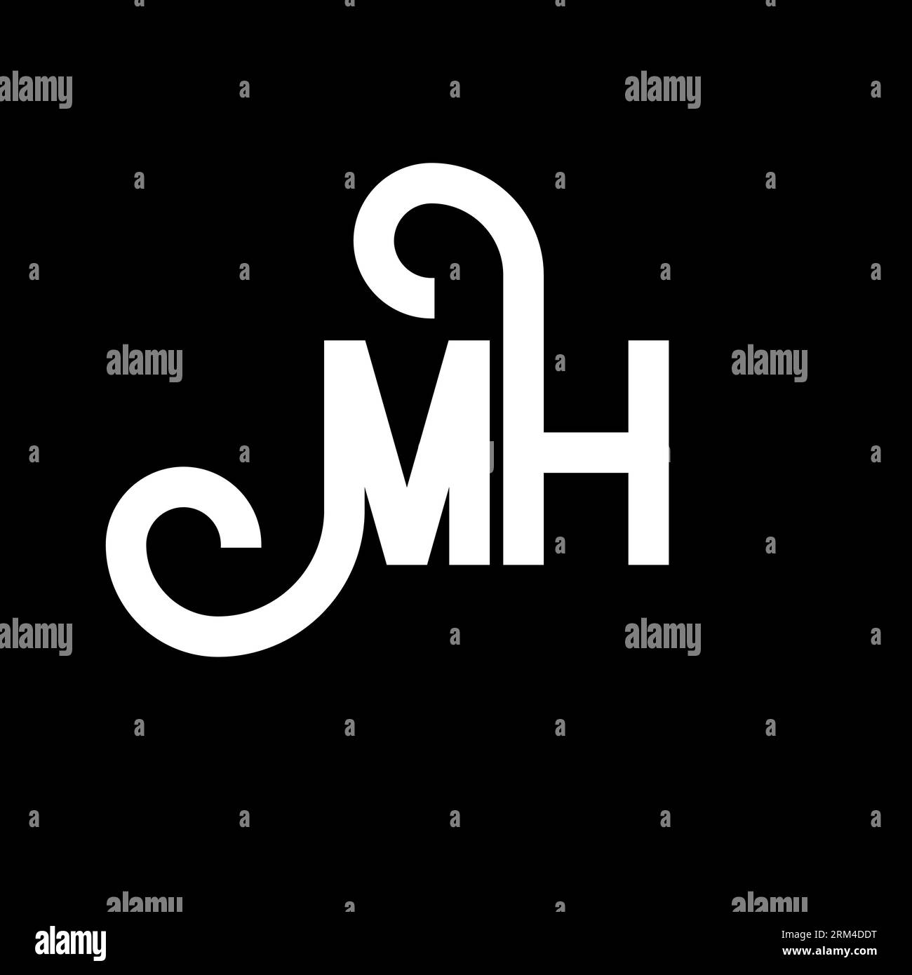 MH Letter Logo Design. Initial letters MH logo icon. Abstract letter MH ...