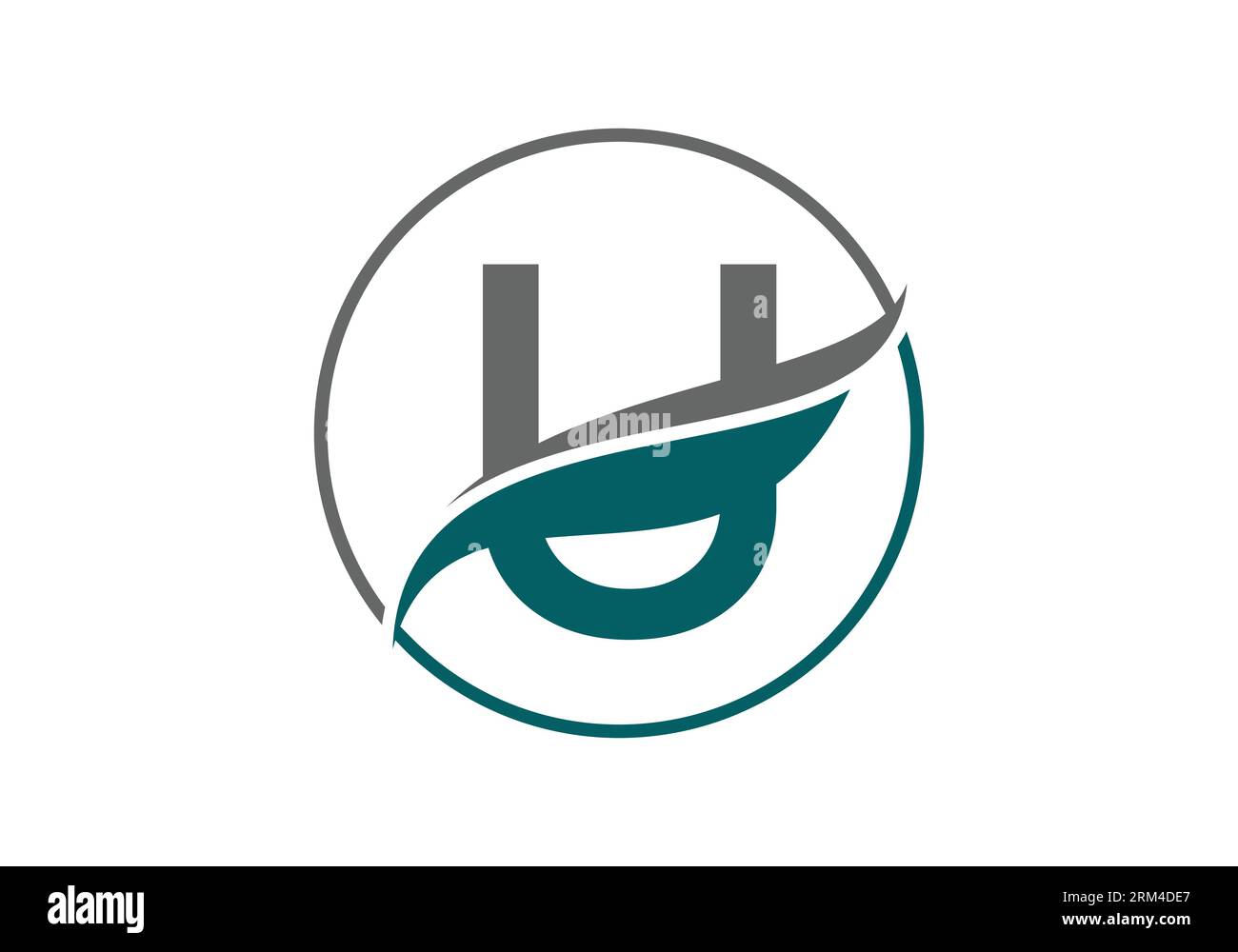 Initial U alphabet with swoosh or ocean wave logo design Vector ...