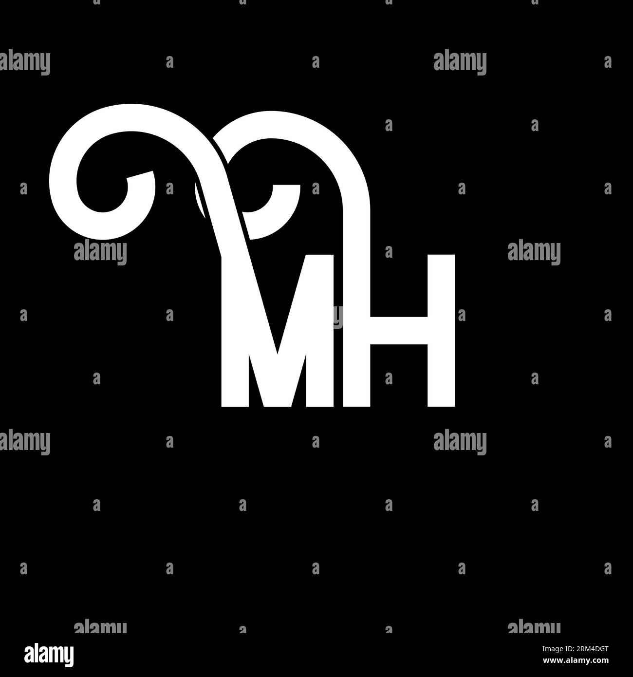 MH Letter Logo Design. Initial letters MH logo icon. Abstract letter MH ...