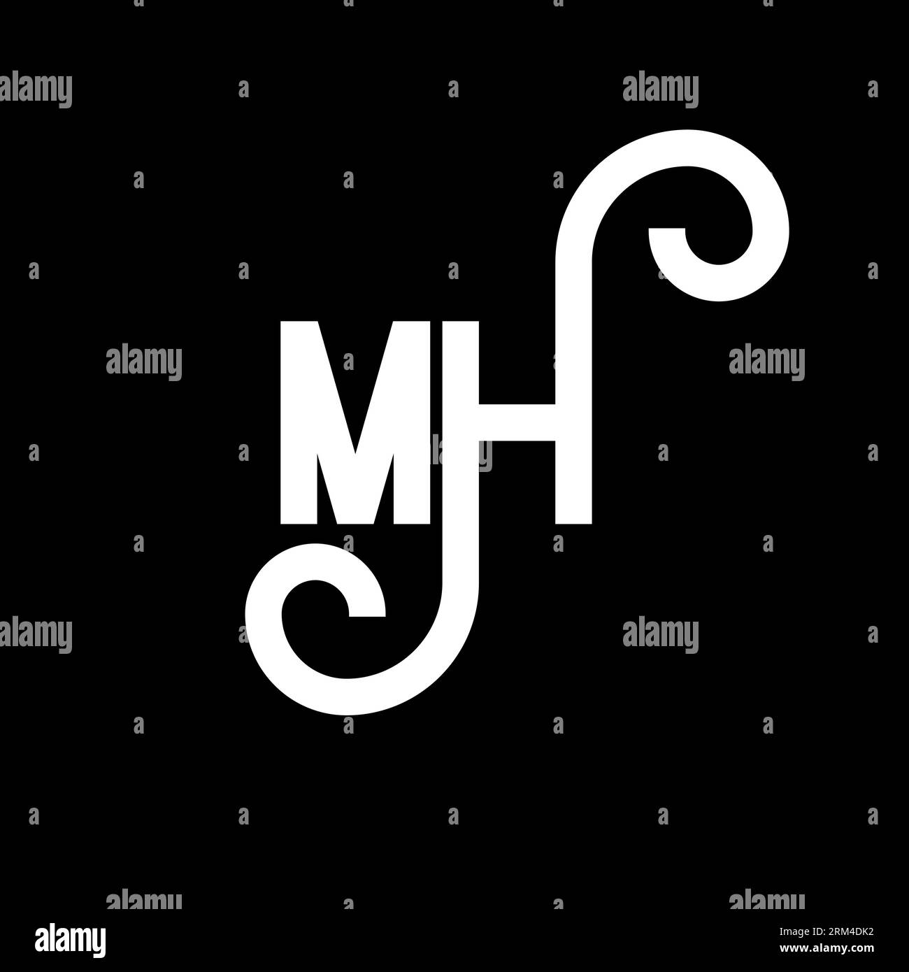 MH Letter Logo Design. Initial letters MH logo icon. Abstract letter MH ...