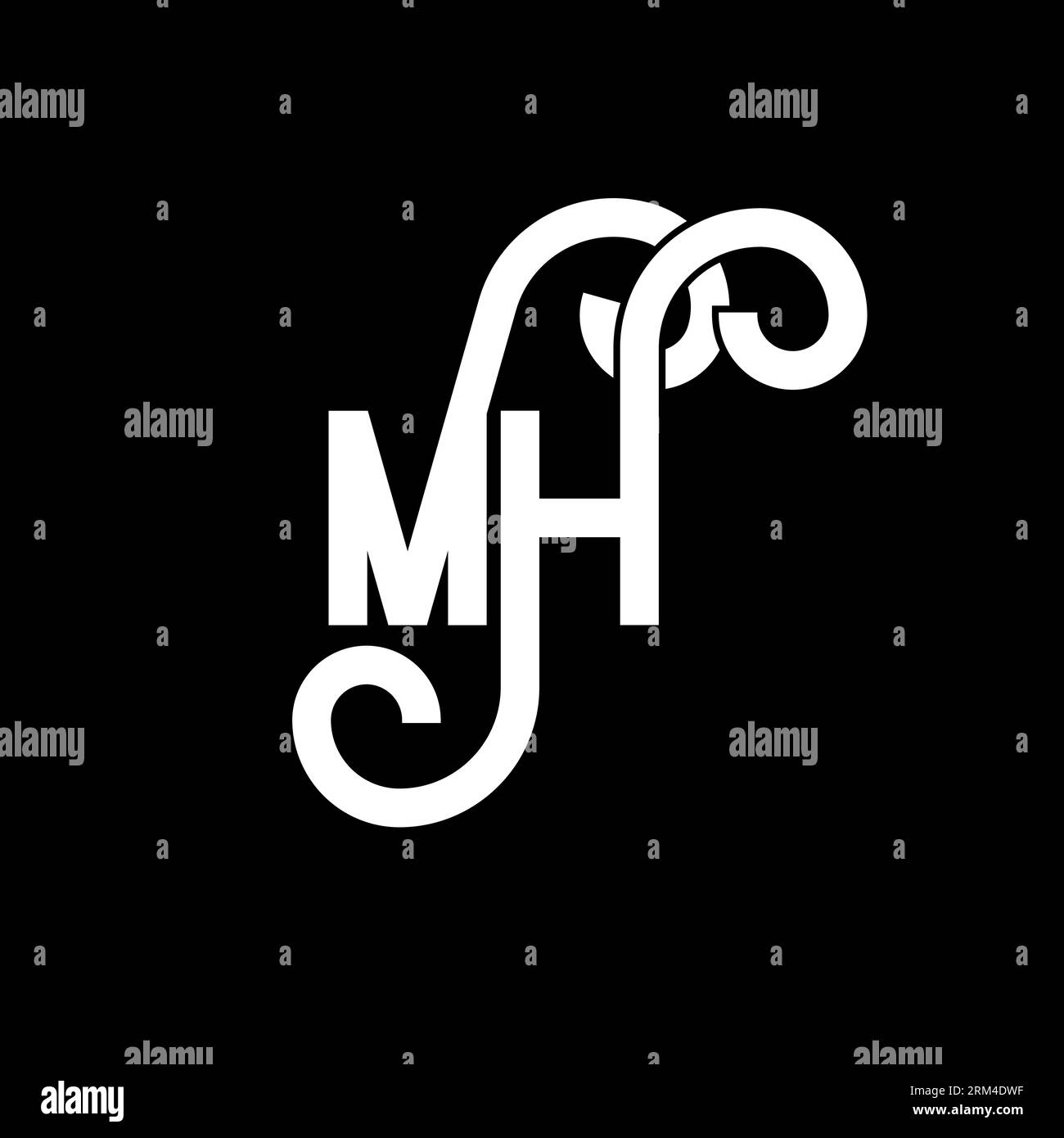 MH Letter Logo Design. Initial letters MH logo icon. Abstract letter MH ...