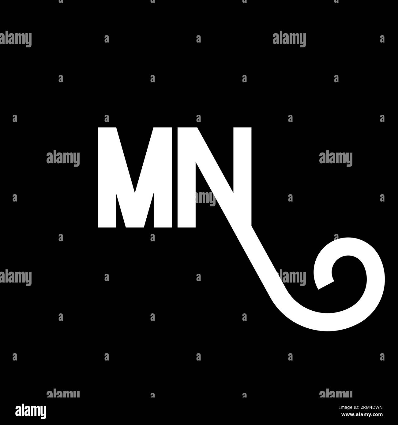 MN Letter Logo Design. Initial letters MN logo icon. Abstract letter MN ...