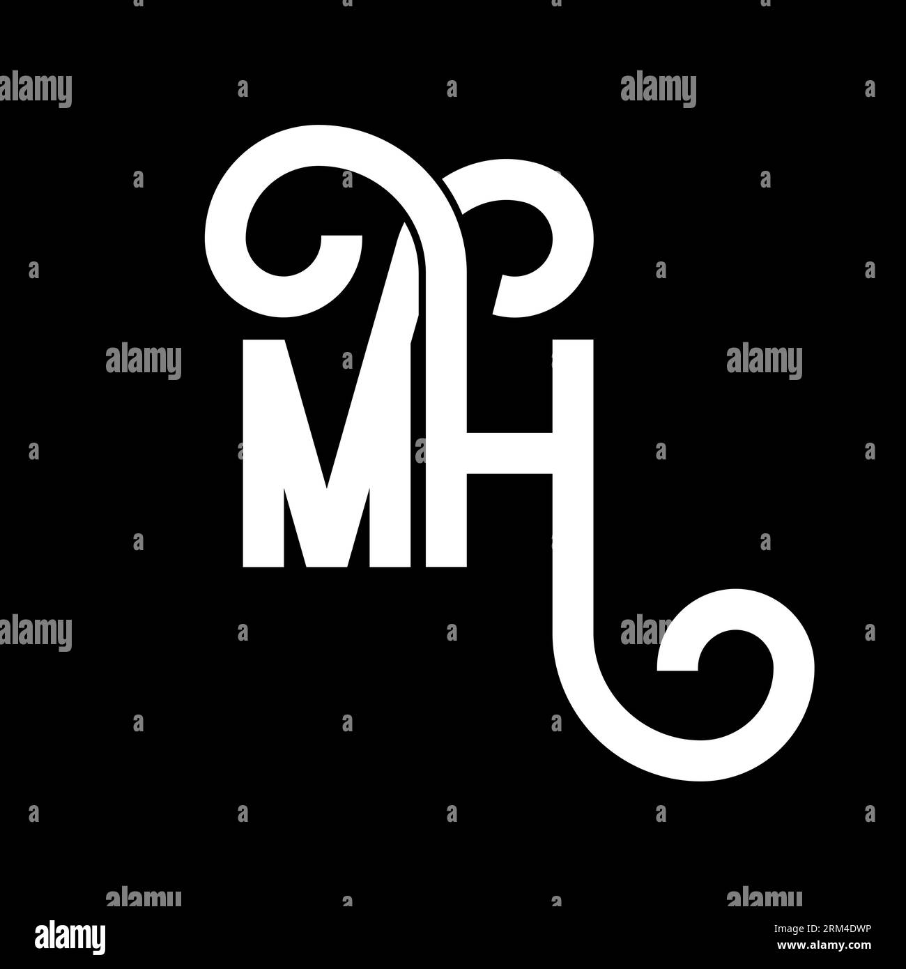 MH Letter Logo Design. Initial letters MH logo icon. Abstract letter MH ...
